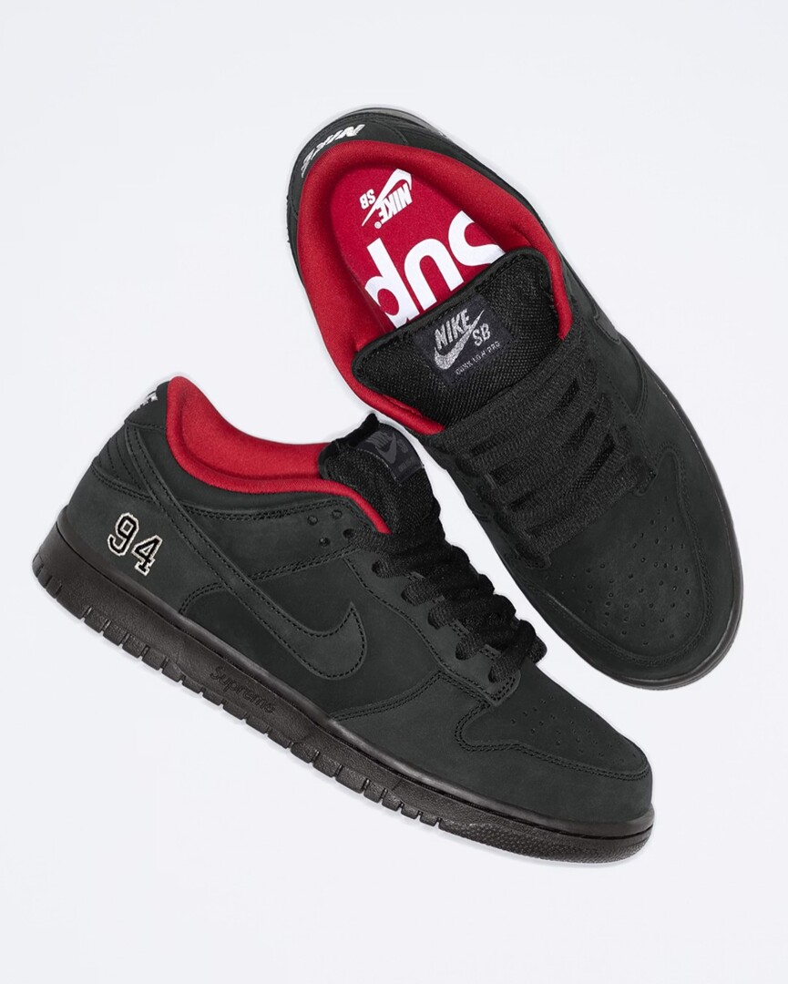 Supreme x Nike SB Dunk Low “Black” | Raffle List